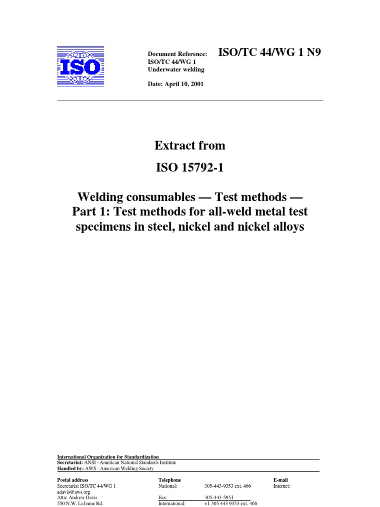 ISO 1579-1 (Part Only) | PDF | Welding | Construction