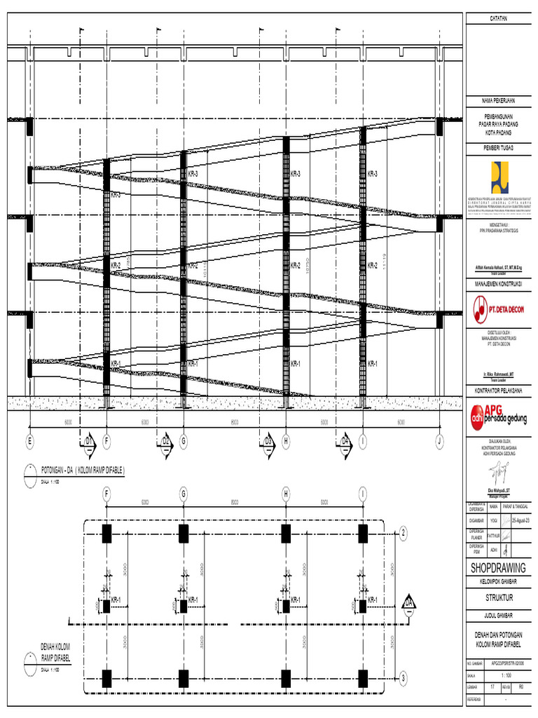 13.STR Kolom - Denah Dan Potongan Kolom Ramp Difabel | PDF