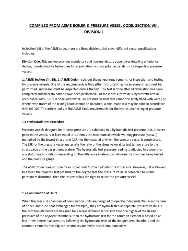 ASME Section VIII Div 1 | PDF