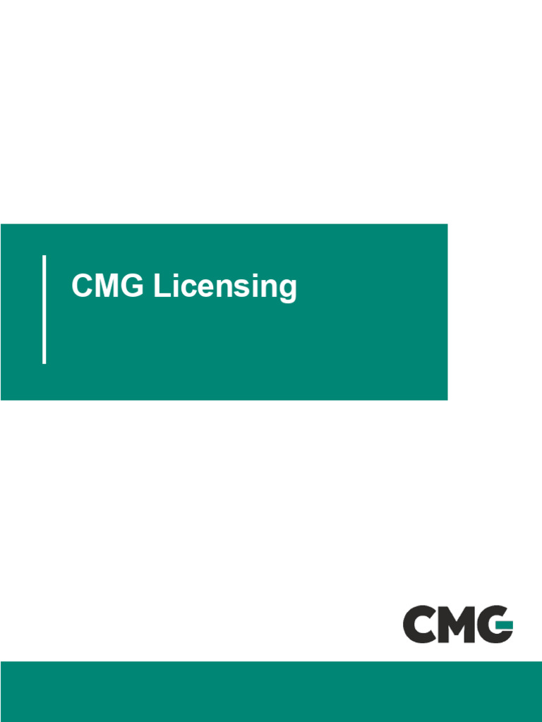 A Guide To Using CMG 2024 Licensing | PDF