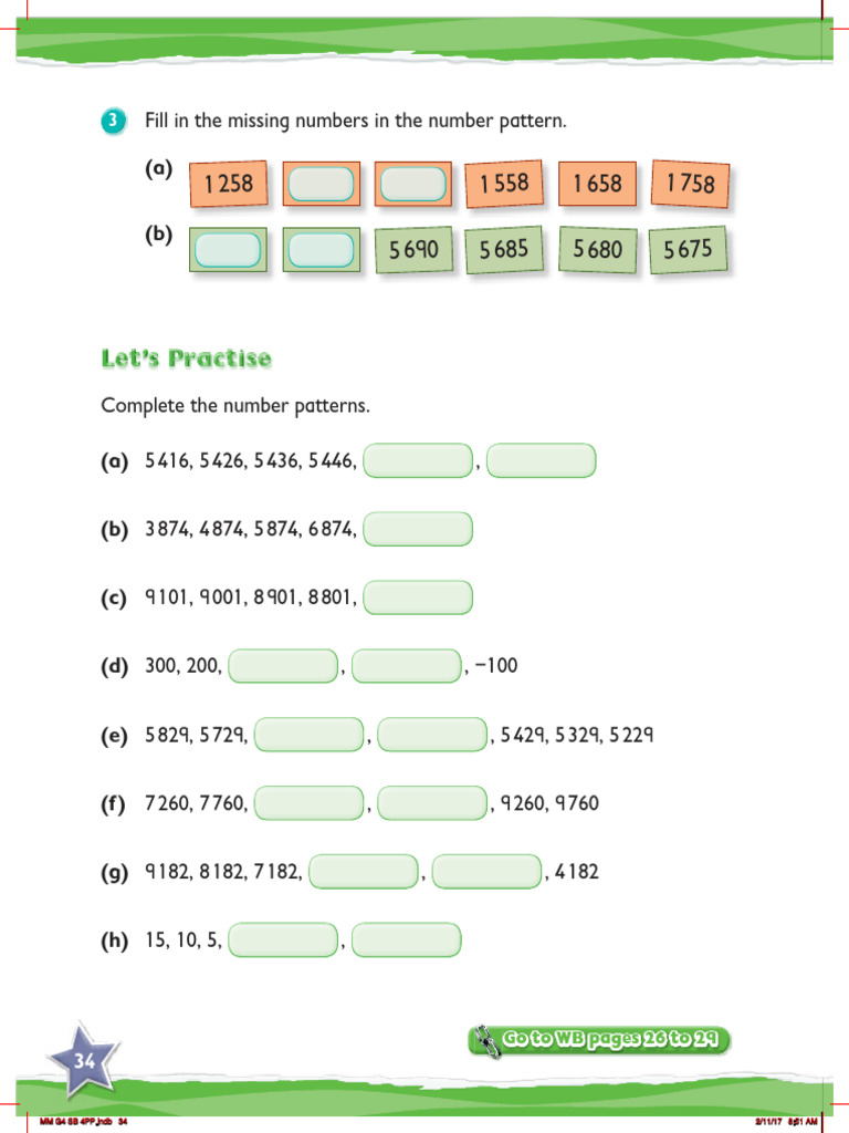 Max Maths, Year 4, Practice, Number Patterns To 10000 | PDF