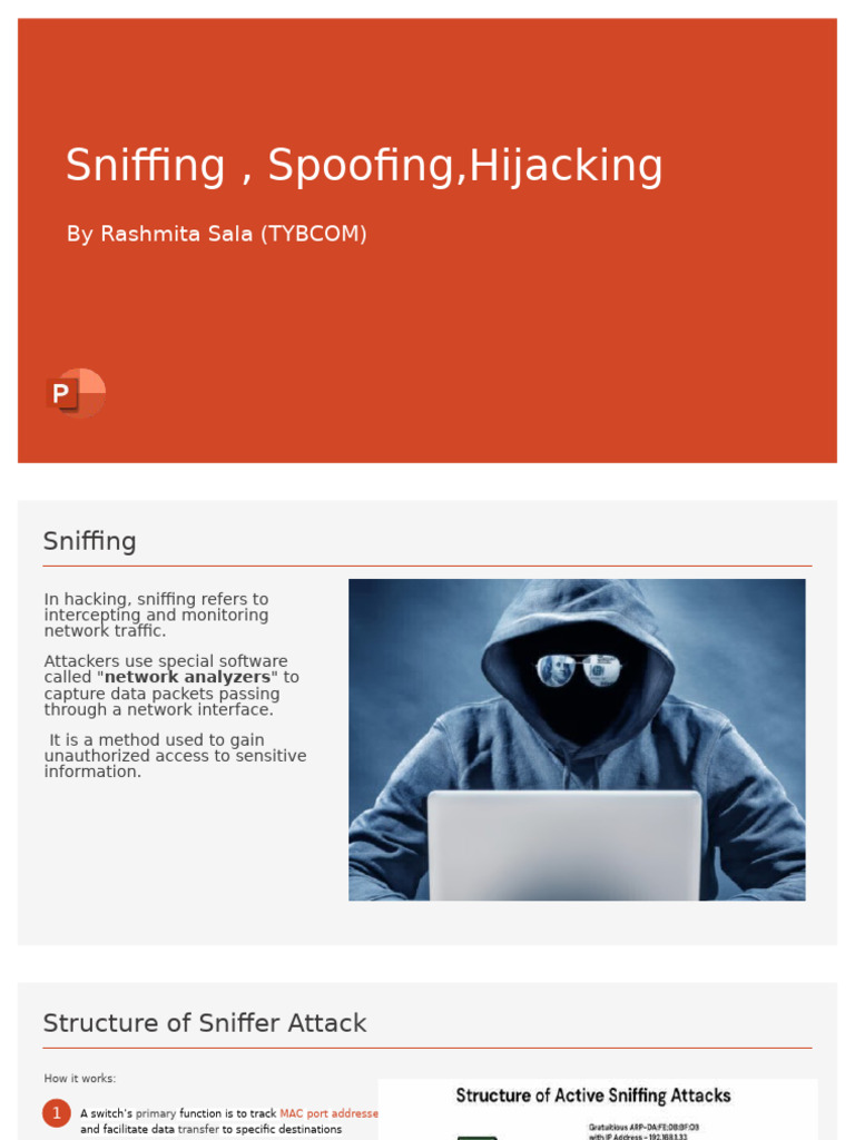 Sniffing, Spoofing, Hijacking | PDF