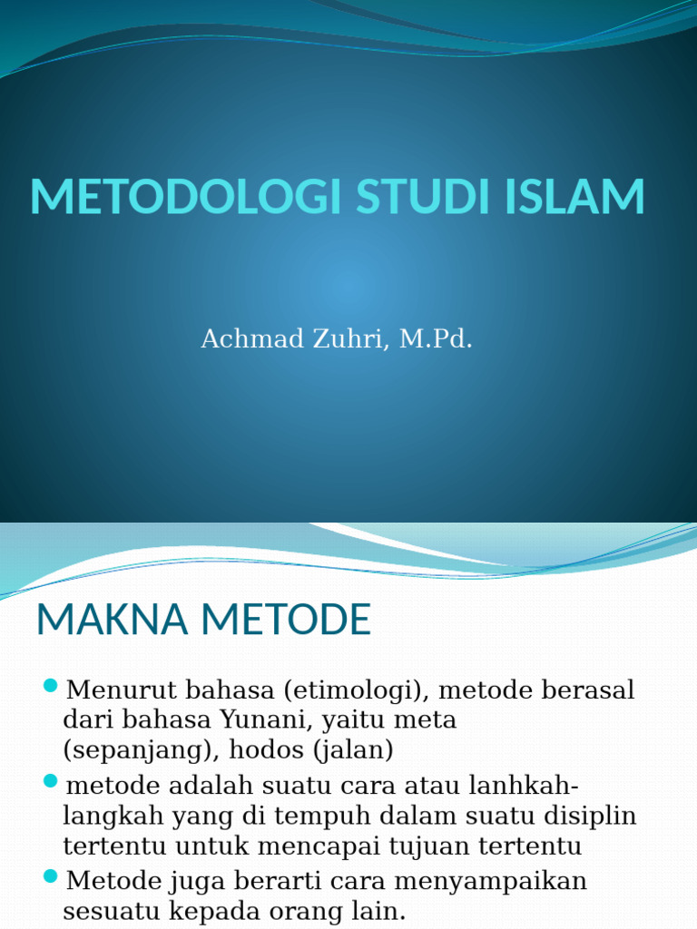 Metode Studi Islam 1 | PDF