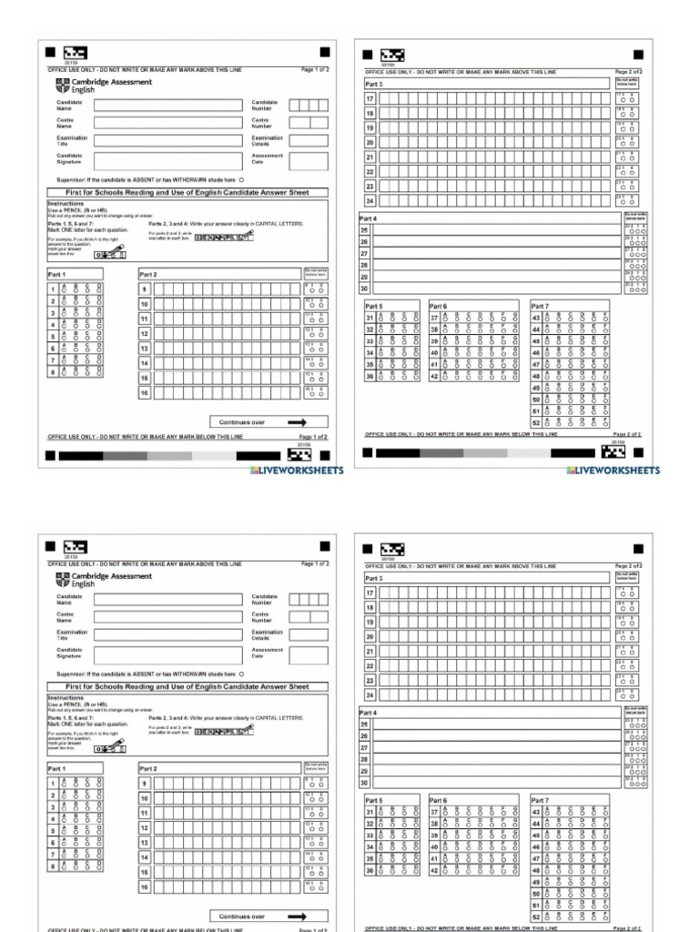 Plantilla Examen B2 Cambridge | PDF