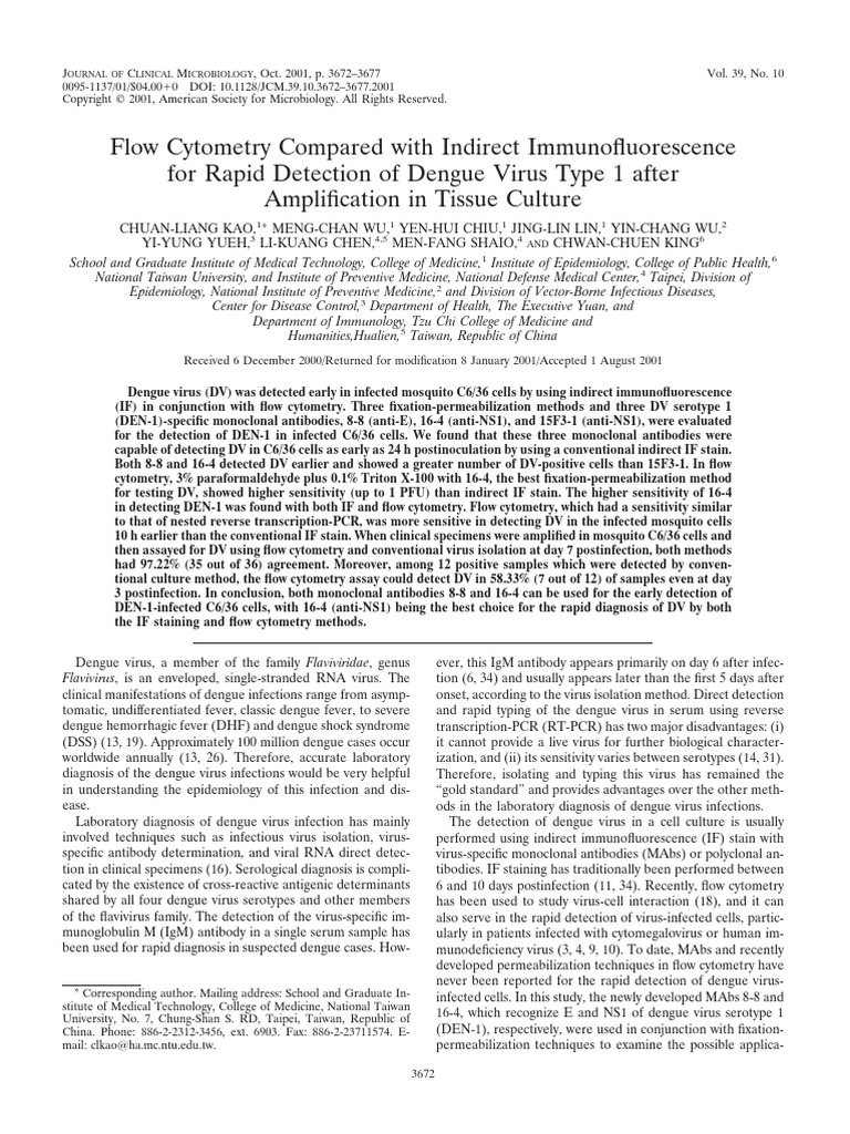Flow Cytometry Compared With Indirect Immunofluorescence For Rapid ...