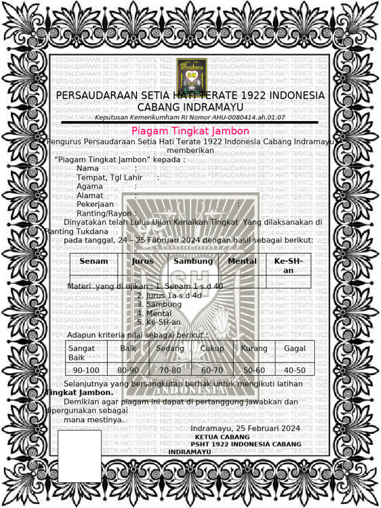 Piagam Jambon | PDF