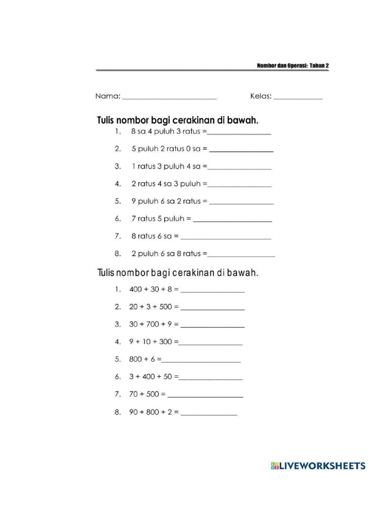 Maths Darjah 2 | PDF