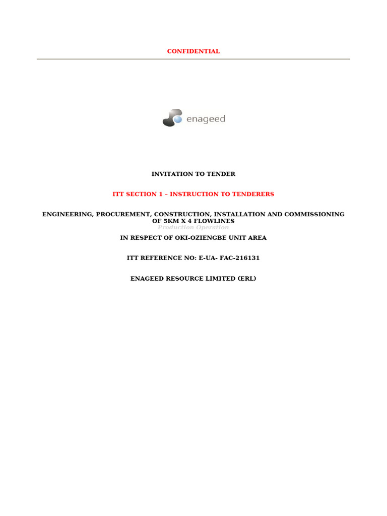 UPDATED-ITT SECTION 1 - INSTRUCTIONS TO TENDERERS Engineering ...