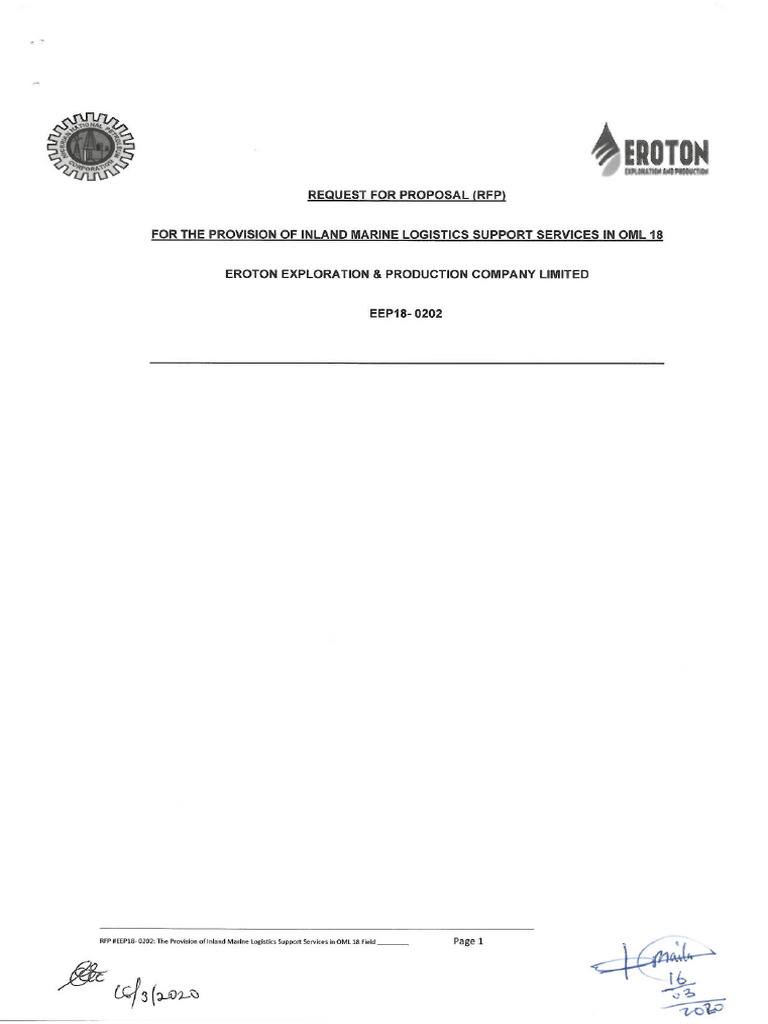 ITT - Technical - Provision of Inland Marine Logistics Services in ...