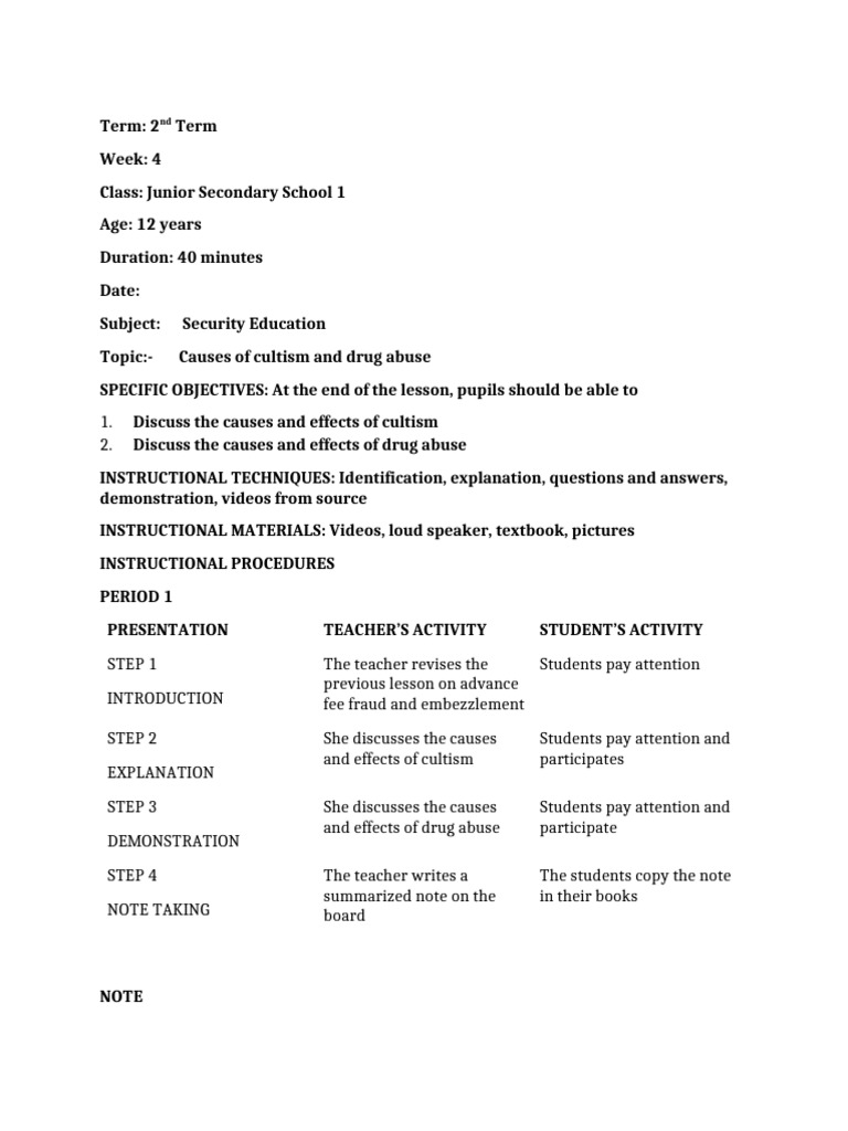 Causes of Cultism and Drug Abuse | PDF