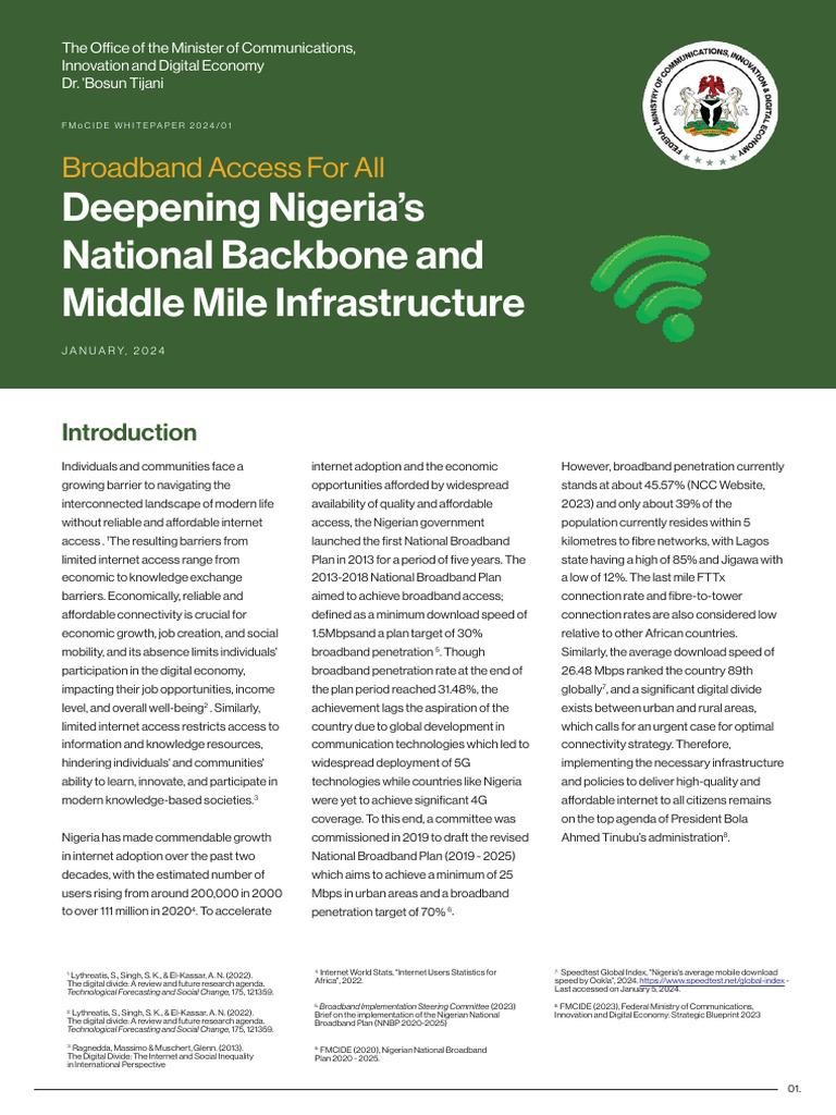 FMCIDE White Paper On BROADBAND ACCESS FOR ALL | PDF