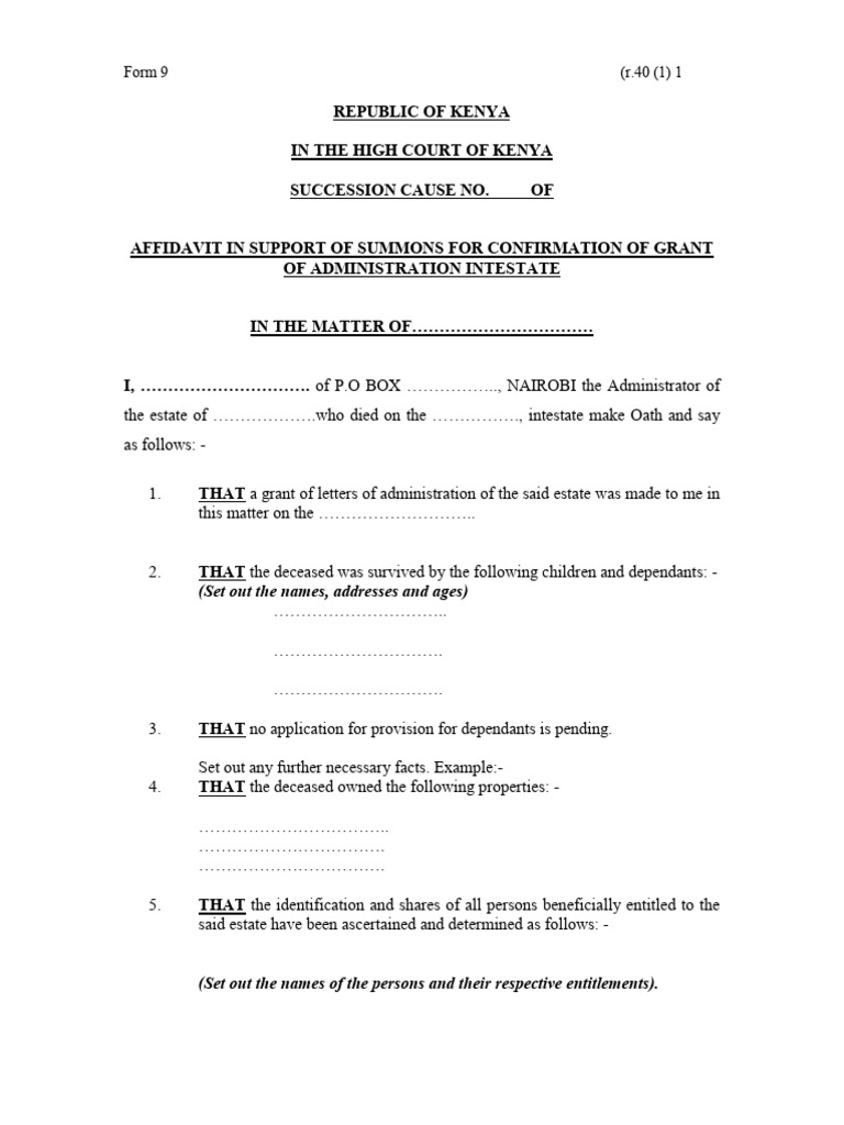 Affidavit Form | PDF