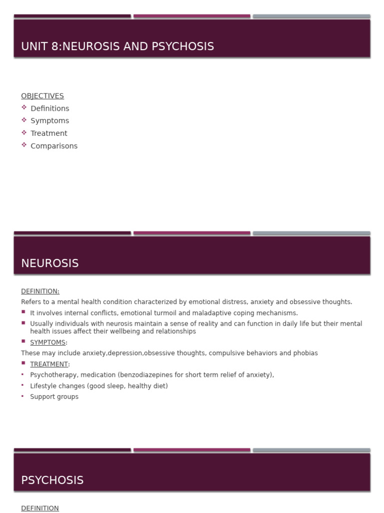 Unit 8 Neurosis and Psychosis | PDF