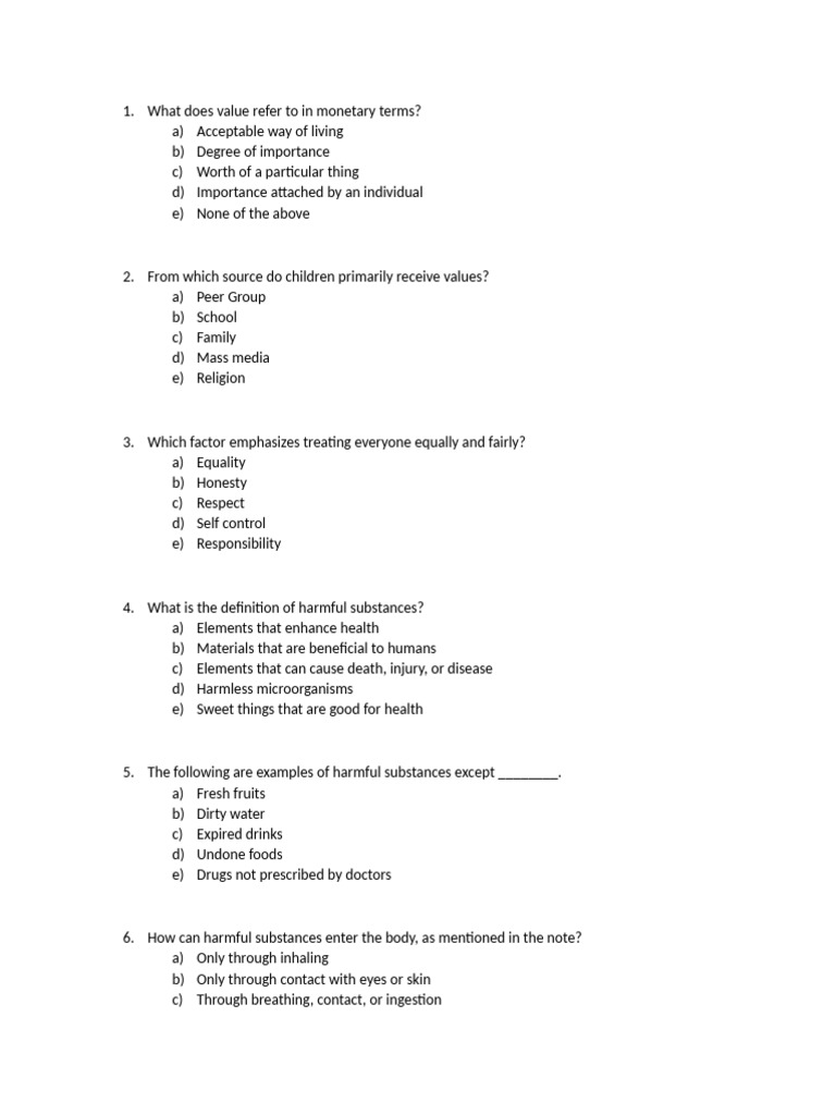 8th Grade Social Studies Exam Questions | PDF | Family | Marriage