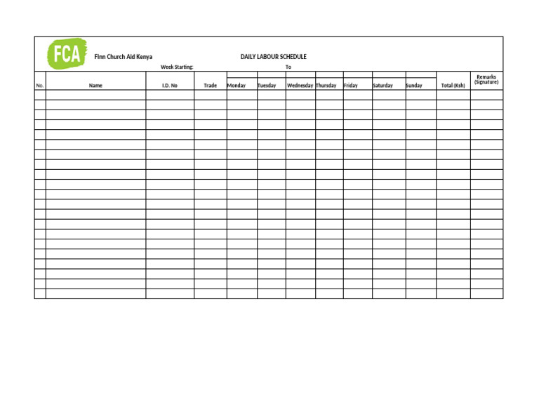 LABOUR PAYMENT SCHEDULE-FCA 2 (AutoRecovered) | PDF