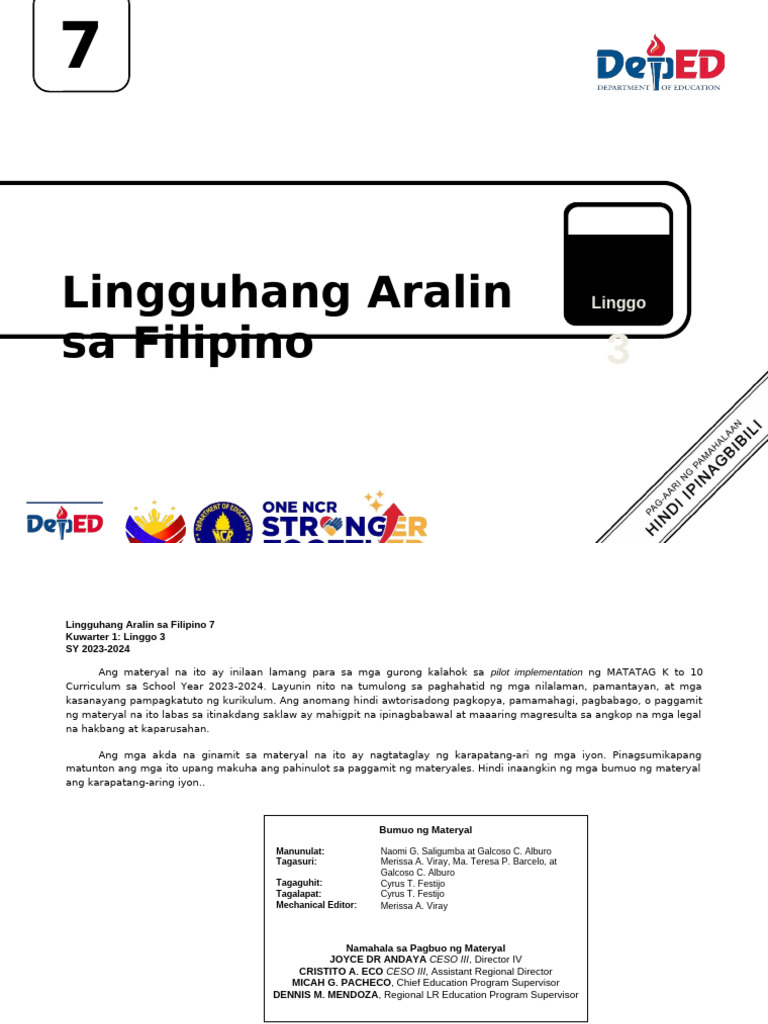 Le G7 Filipino Q1 W3 | PDF