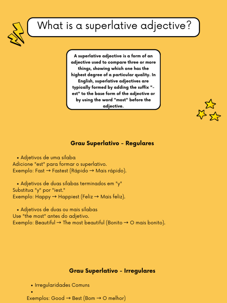 Apresentação de Slides - SUPERLATIVE ADJECTIVES 2 | PDF
