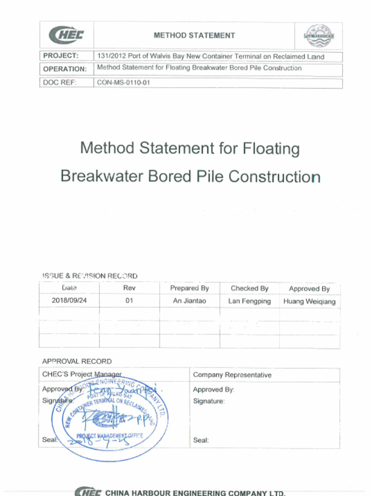Pile Design CON-MS-0110-01 (Namport Reviewed) | PDF