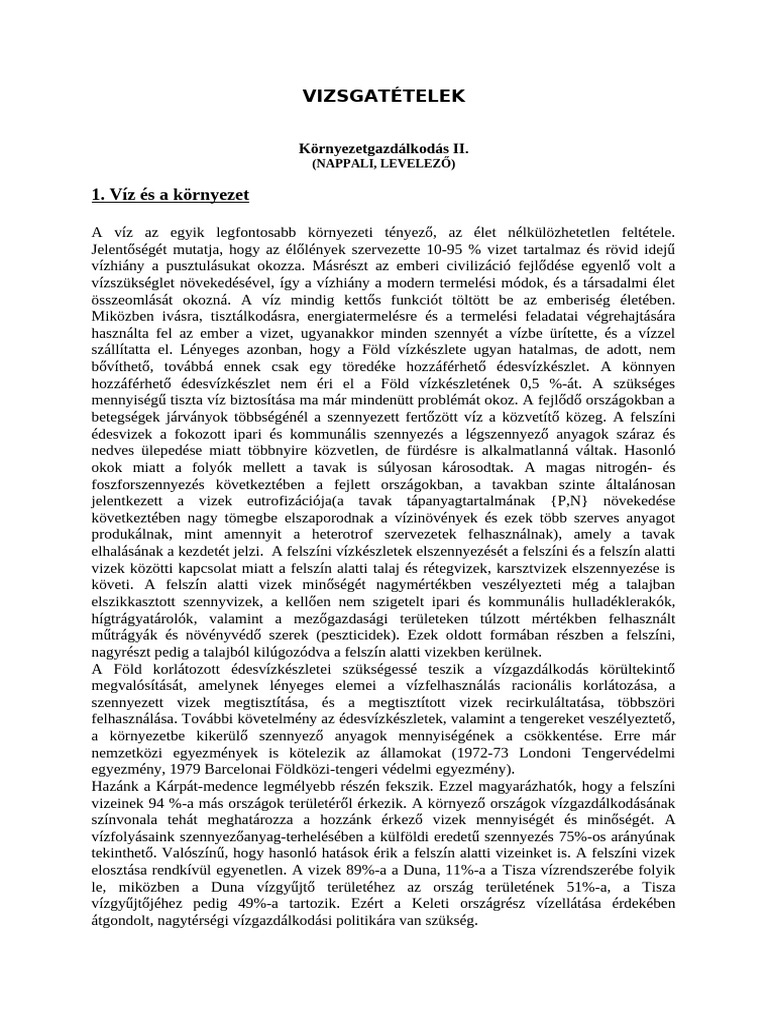 Tételek Kidolgozva 1körny Gazd | PDF