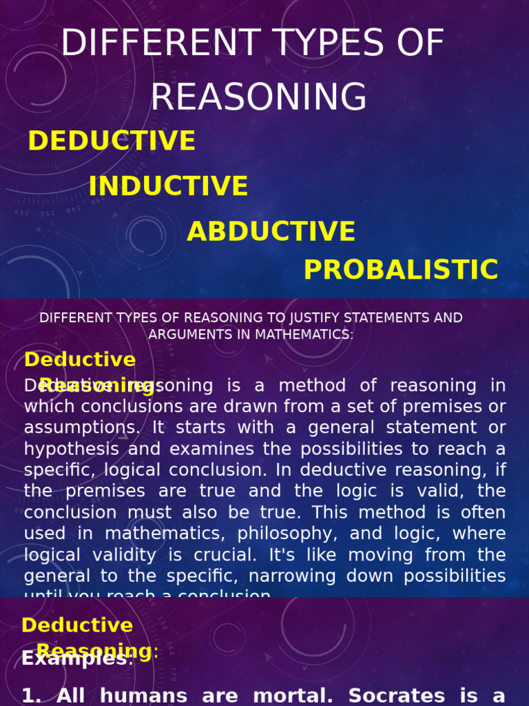 Deductive Inductive Reasoning | PDF