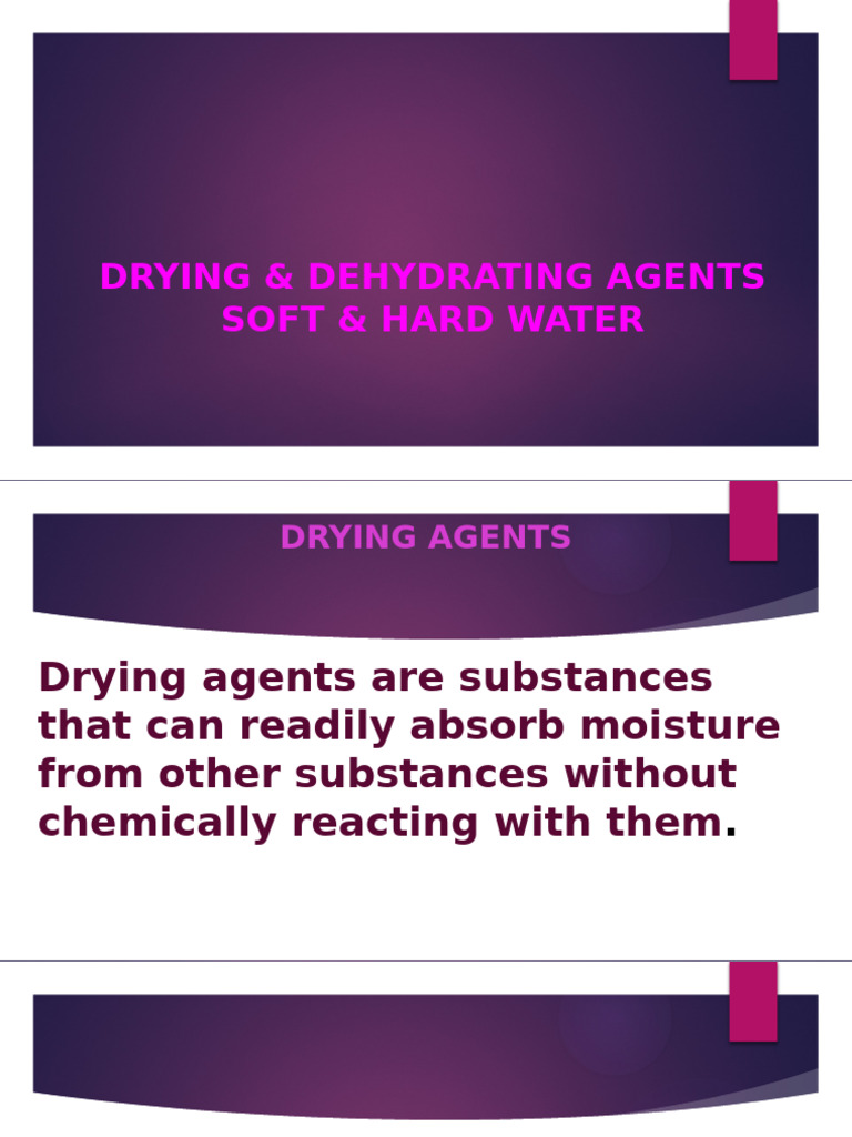 Drying Dehydrating Agents Hard Soft Water | PDF