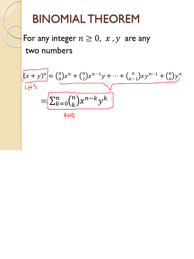 BINOMIAL THEOREM | PDF