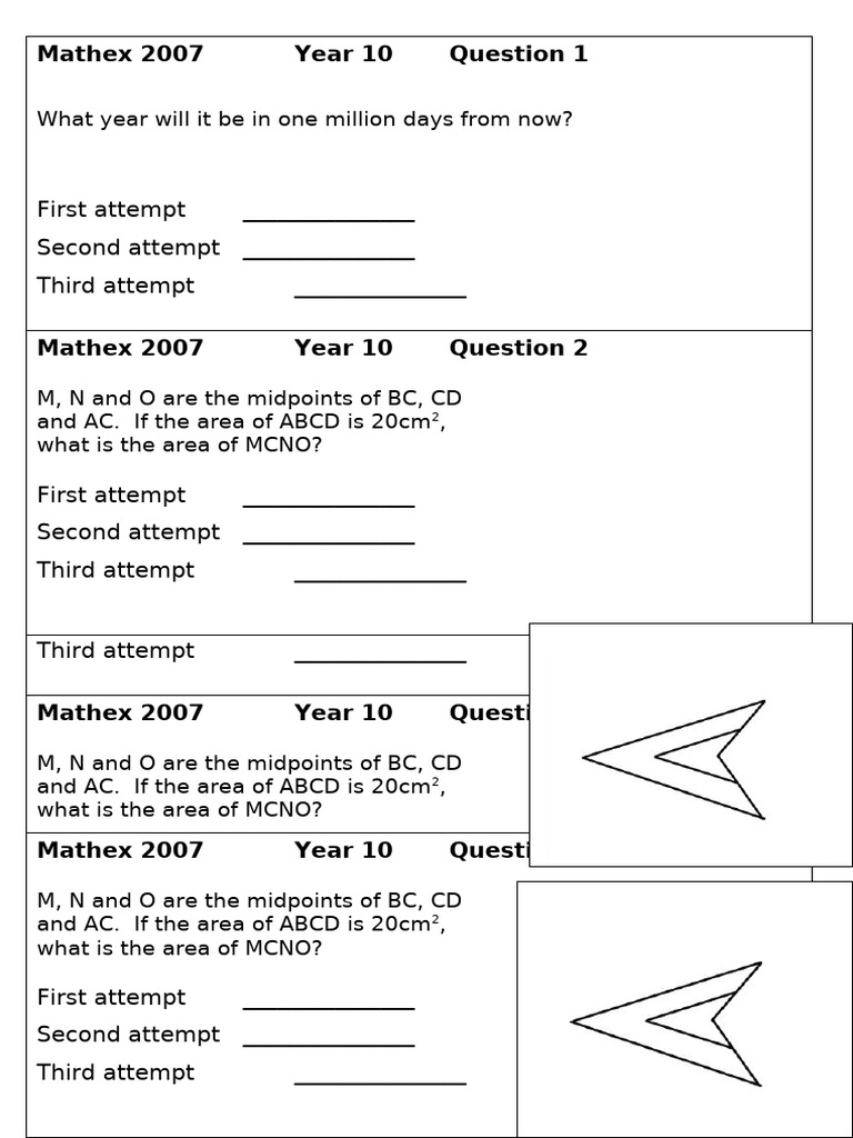 Year 10 Questions | PDF