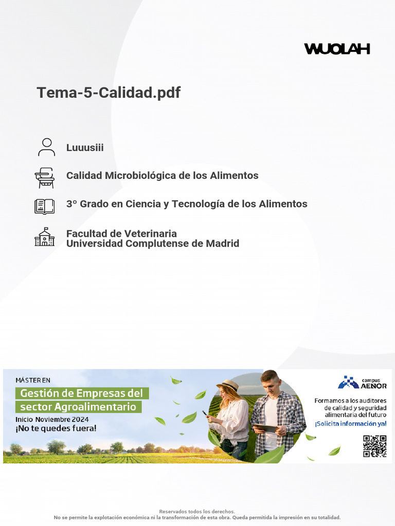 Wuolah Free Tema 5 Calidad | PDF