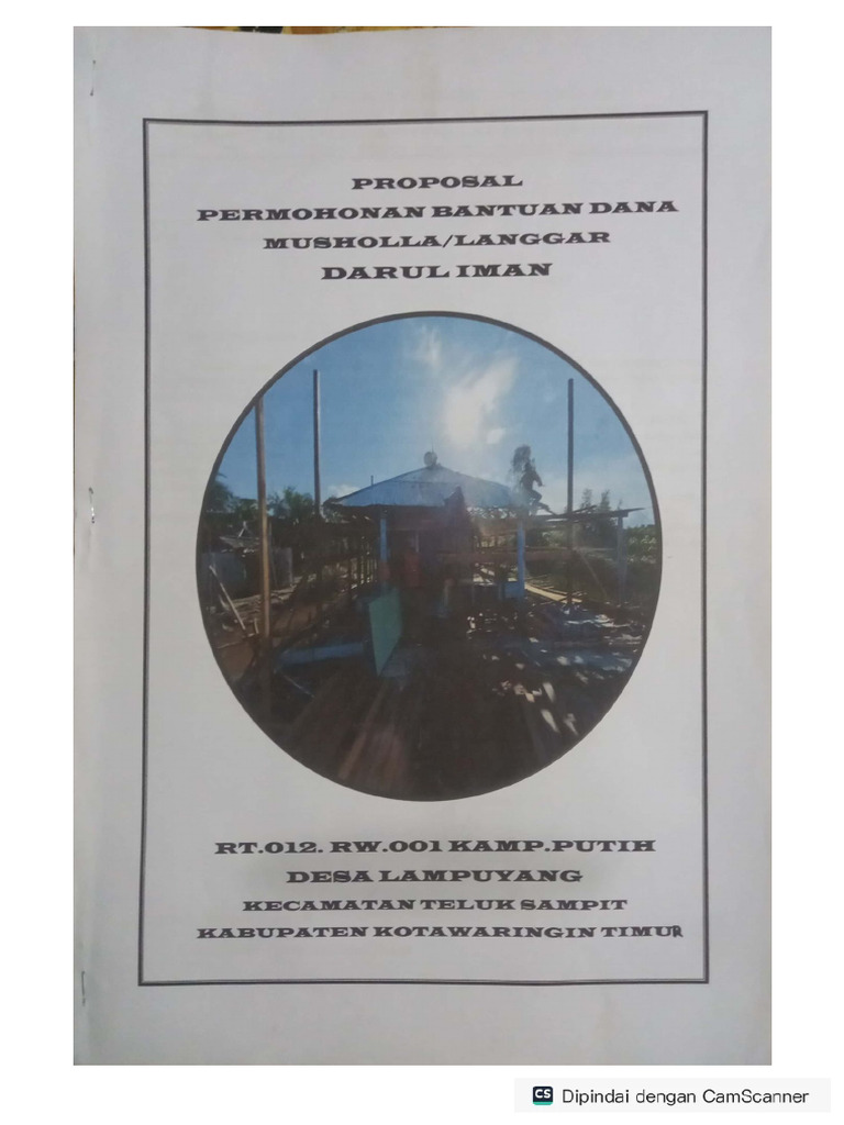Proposal Musholla Darul Iman. | PDF