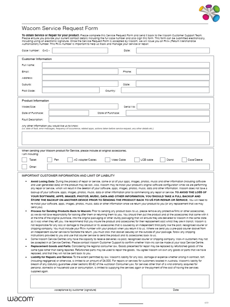 AP Service Request Form v2.4 | PDF