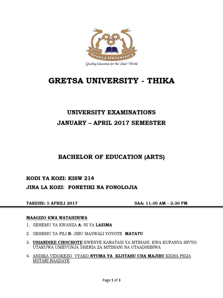 Kisw 214 Fonetiki Na Fonolojia - 2 | PDF