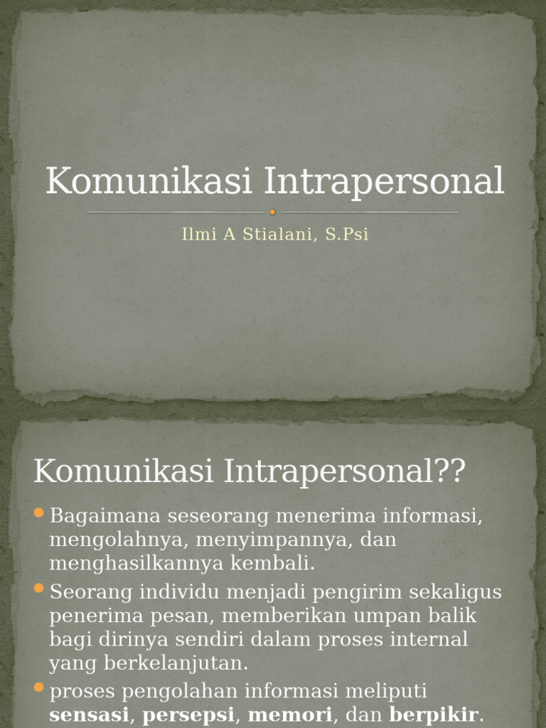 Komunikasi Intrapersonal | PDF