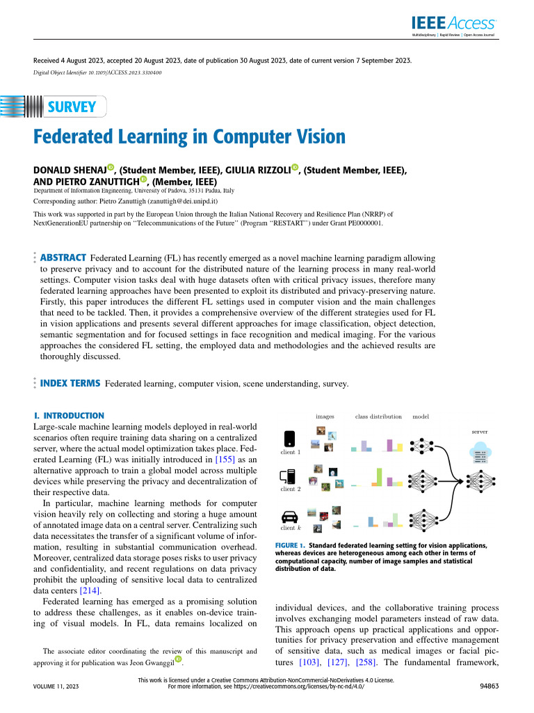 Federated Learning in Computer Vision | PDF