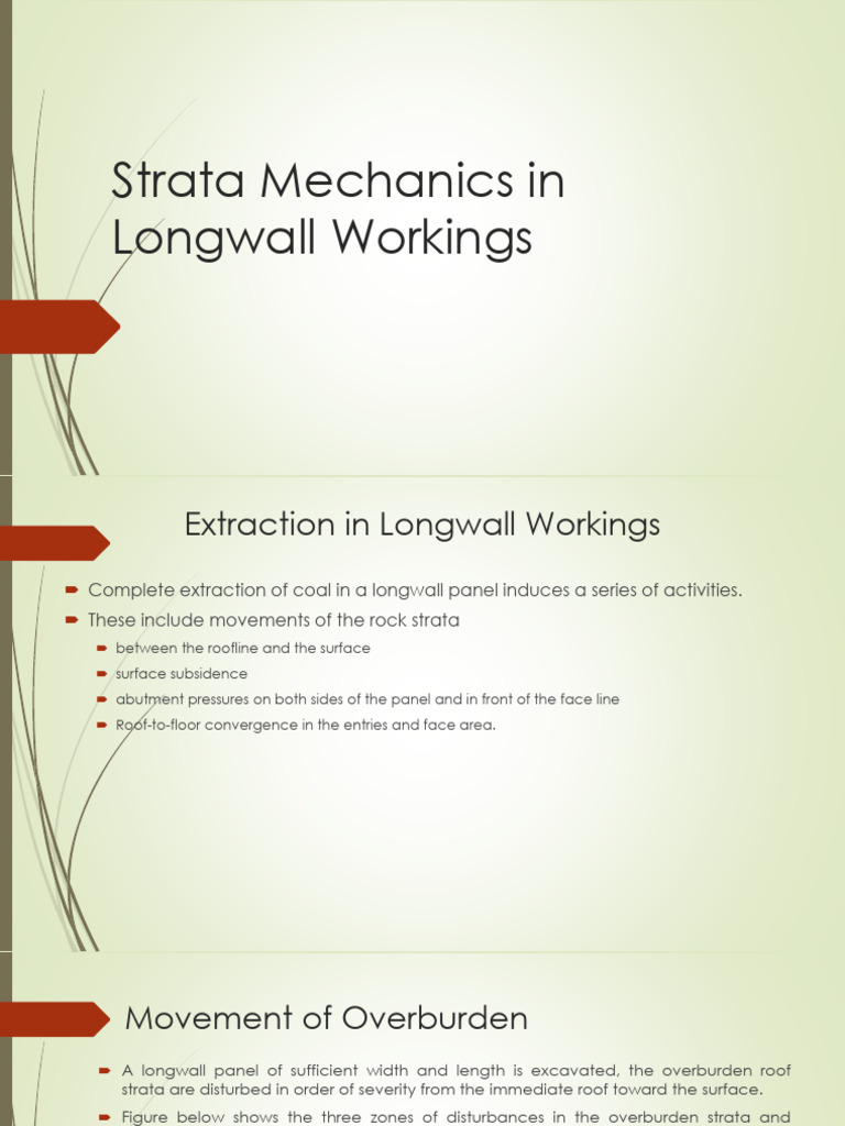 Strata Control in Longwall Workings - Class 6th Sem | PDF