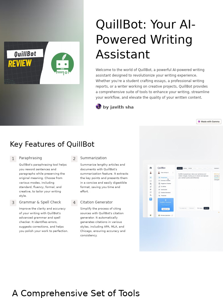 QuillBot Your AI Powered Writing Assistant | PDF