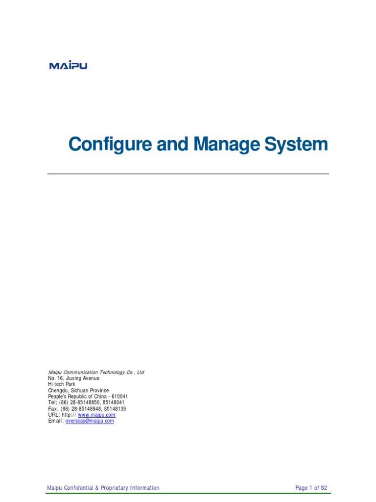 Chapter 2 Configure and Manage System | PDF | File Transfer Protocol ...