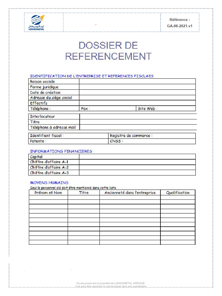 Dossier de Referencement | PDF