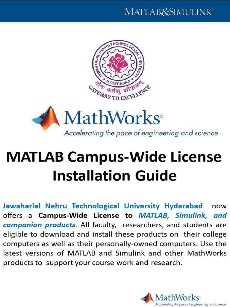 JNTUH MATLAB Installation Guide | PDF