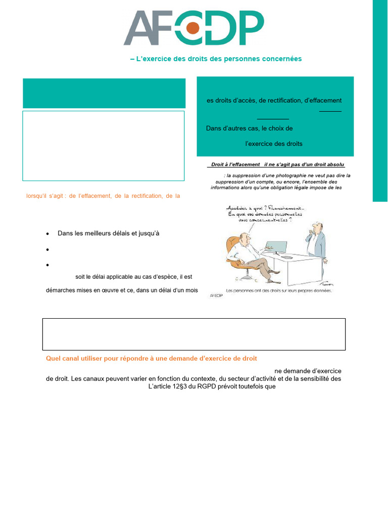 AFCDP Fiche Repere Exercice Des Droits Des PC | PDF