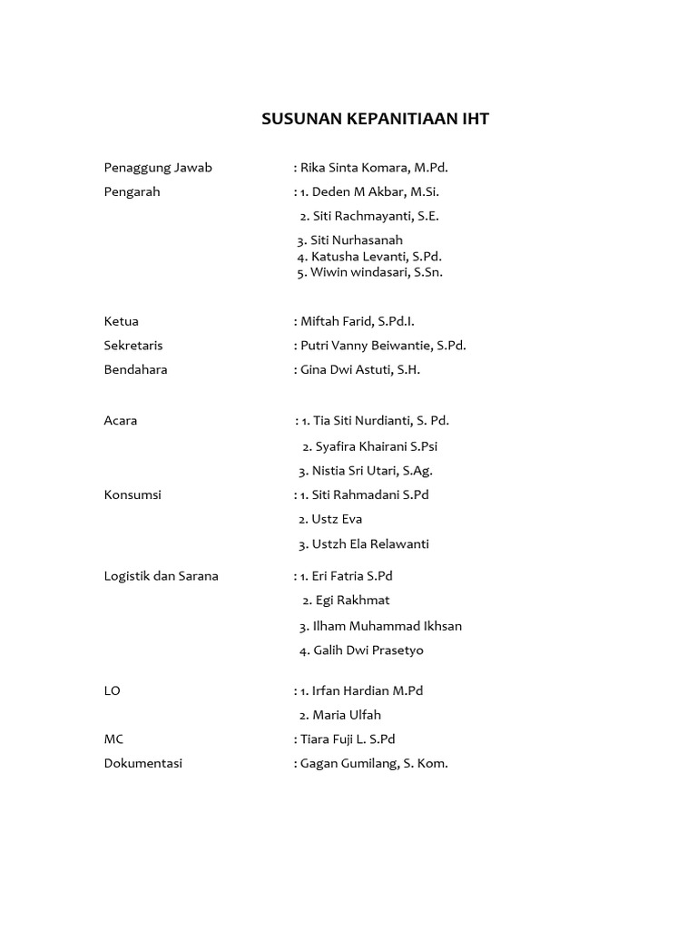 TOR IHT (5-6 Januari 2022) | PDF