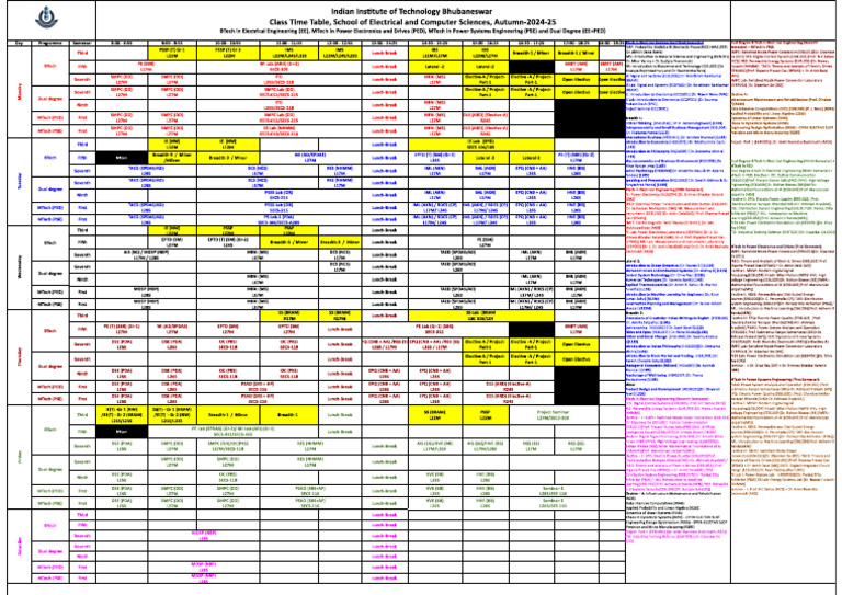 EE - Time Table | PDF