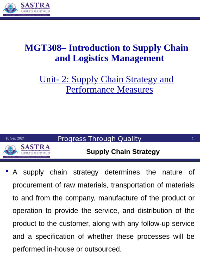 Unit-2 - Introduction To Supply Chain | PDF