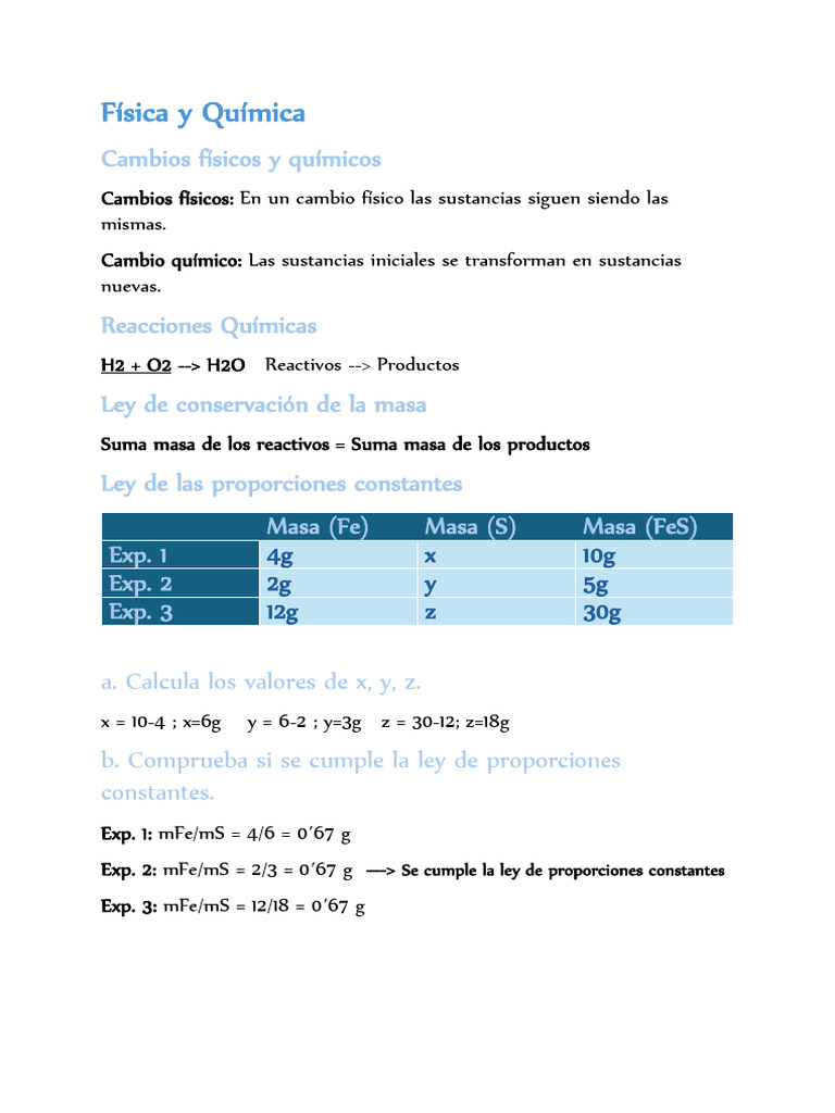Examen FyQ Práctica Tema 4 | PDF