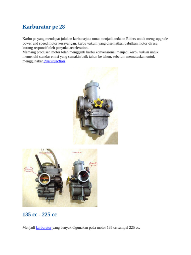 Rumus Hitung Venturi Karbu VC CC Motor | PDF