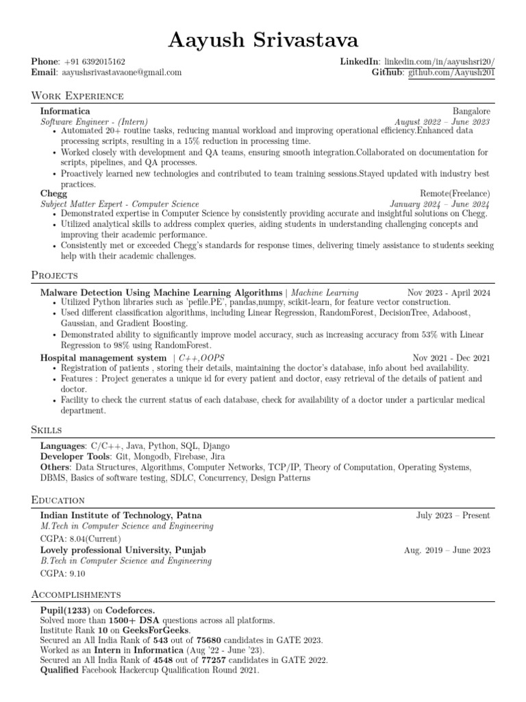 Aayush Resume R | PDF