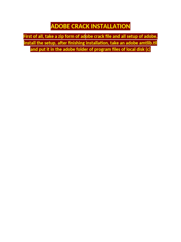 Adobe Crack Installation | PDF