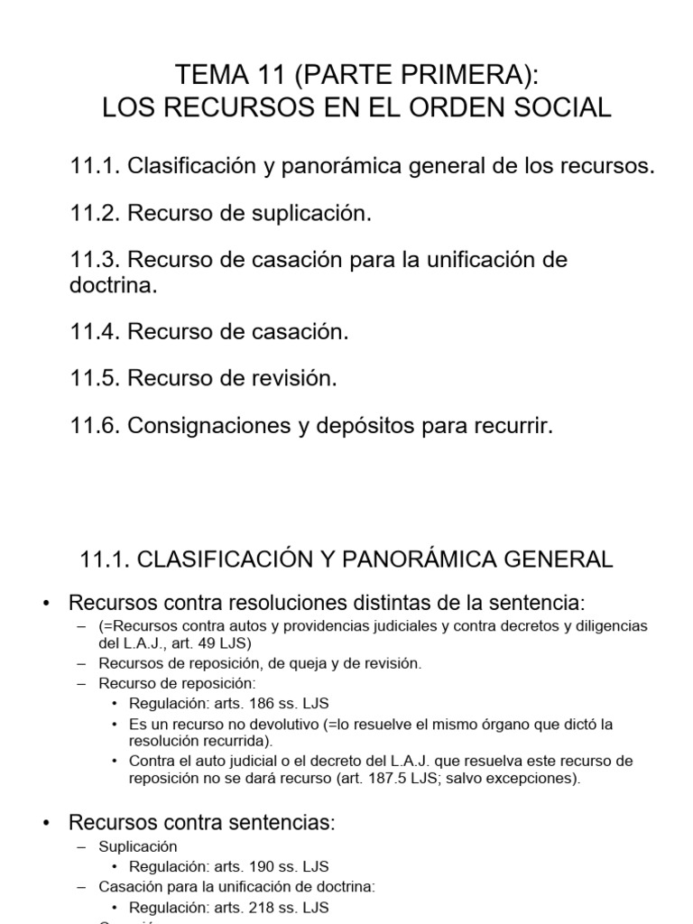 Esquemas Tema 11 Procesal PRIMERA PARTE | PDF | Gobierno | Separación de poderes