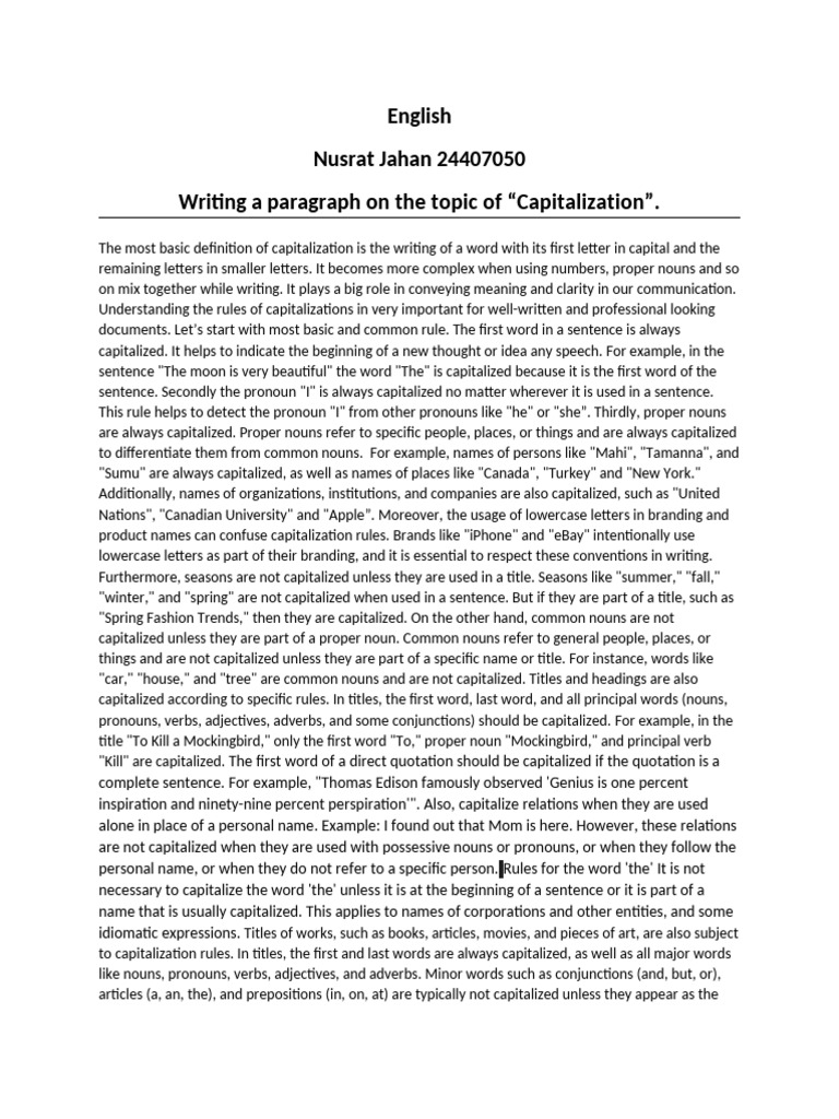 Capitalization | PDF