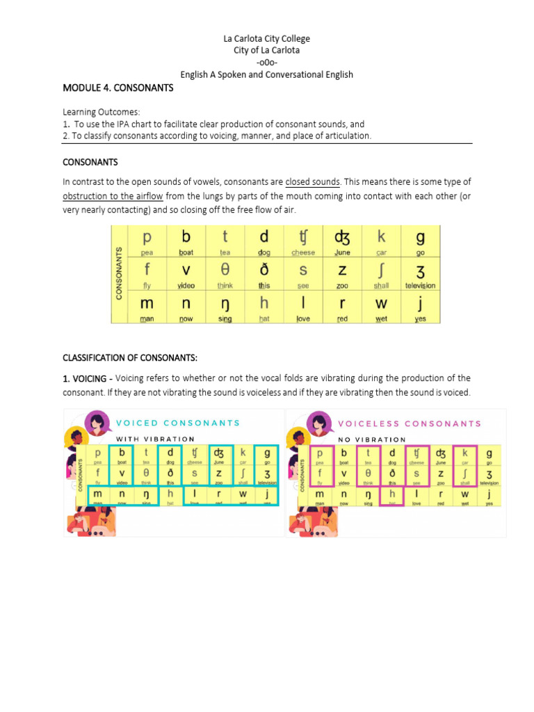 Module 4 Consonants | PDF