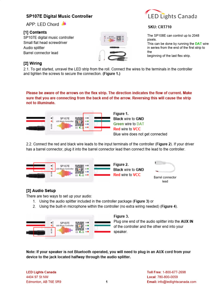 SP107E Instructions | PDF | Electrical Connector | Light Emitting Diode